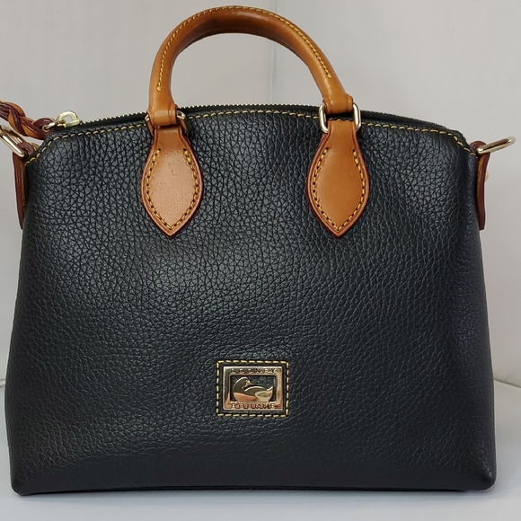 Dooney & Bourke | Bags | Dooney Bourke Black And Tan Mini Leather ...